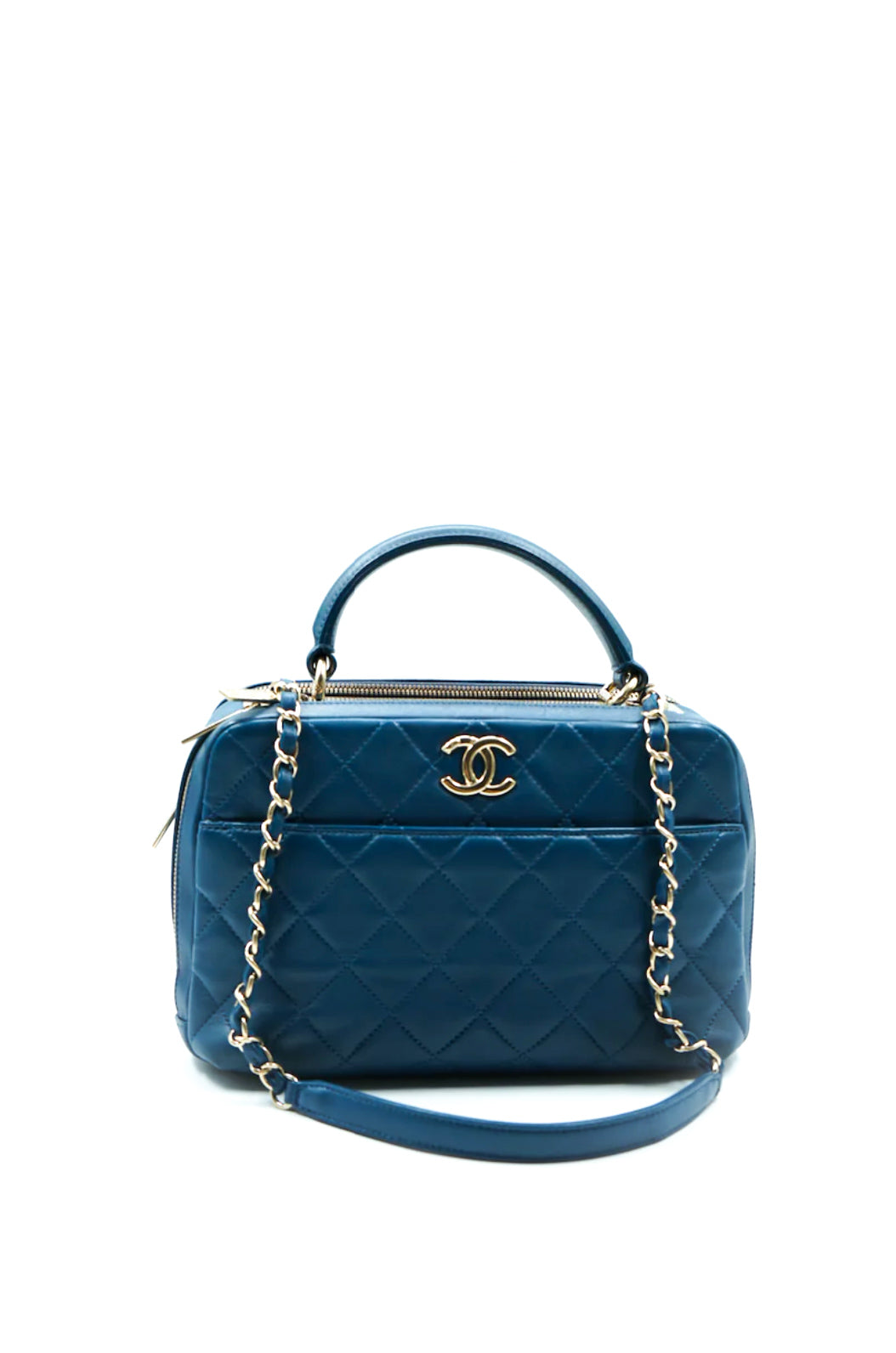 Chanel Trendy CC Bowling bag blue – Pleasure Paris Chanel Trendy CC Bowling bag blue – Pleasure Paris